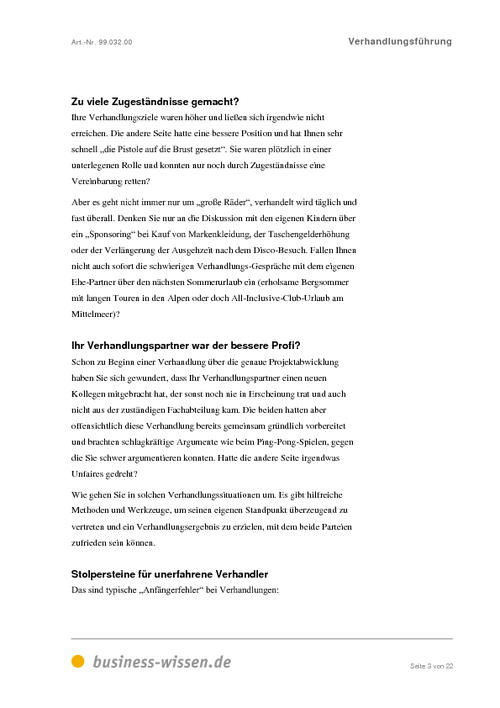 Verhandlungsführung – Management-Handbuch – business-wissen.de Verhandlungsführung – Management-Handbuch – business-wissen.de