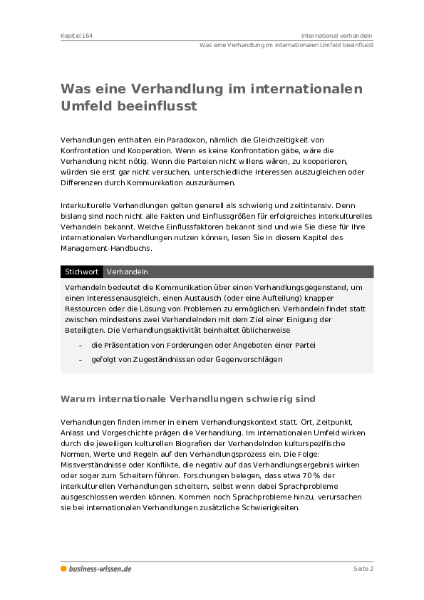 International verhandeln – Management-Handbuch – business-wissen.de International verhandeln – Management-Handbuch – business-wissen.de