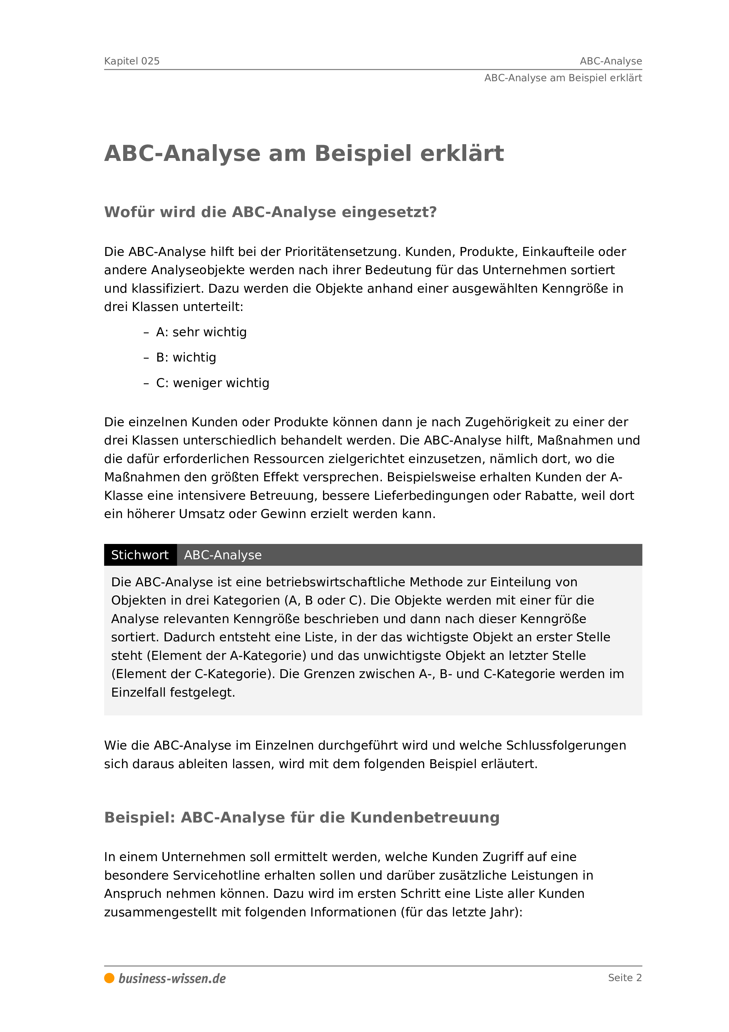 ABC-Analyse – Management-Handbuch – business-wissen.de ABC-Analyse – Management-Handbuch – business-wissen.de