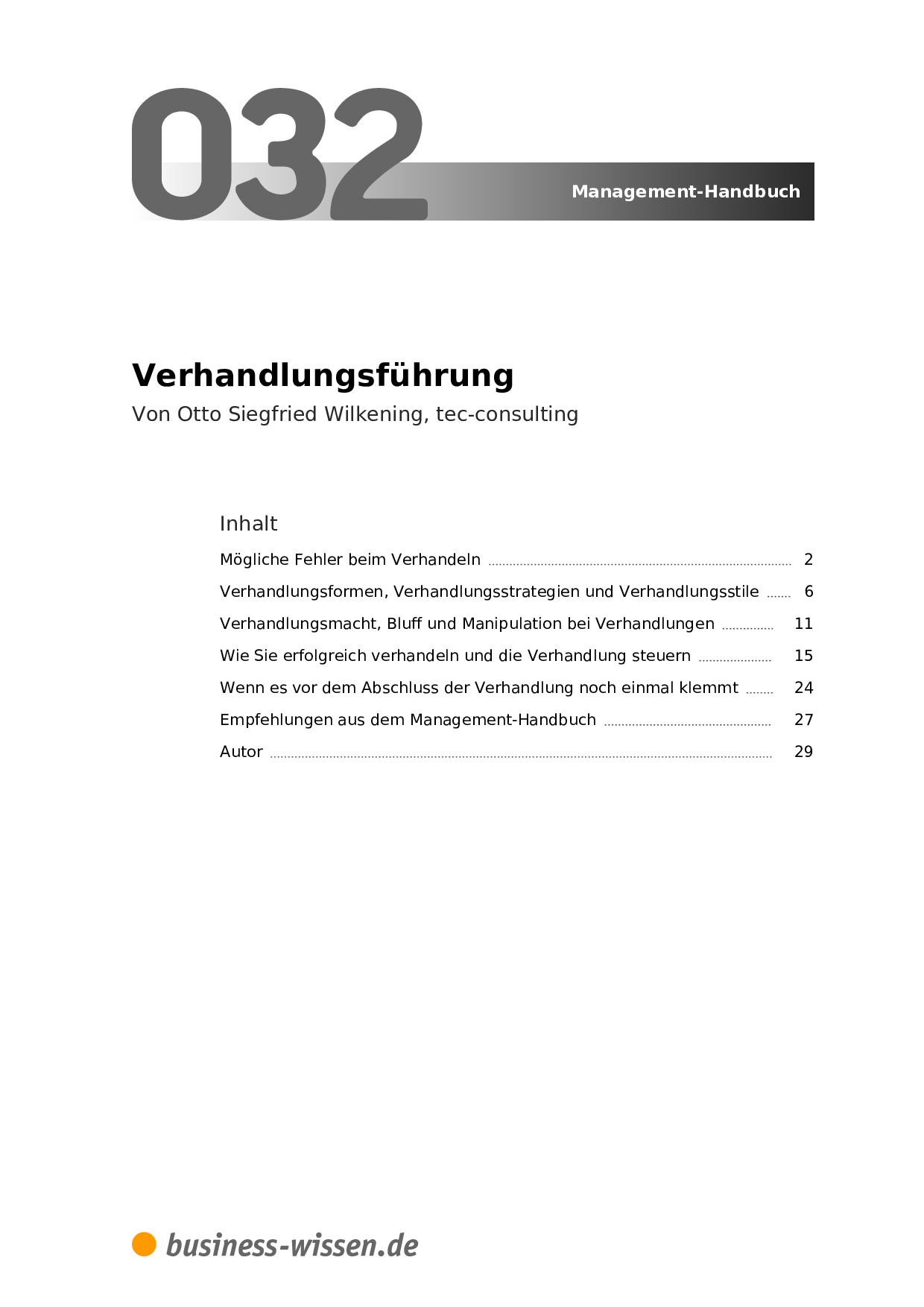 Verhandlungsführung – Management-Handbuch – business-wissen.de Verhandlungsführung – Management-Handbuch – business-wissen.de