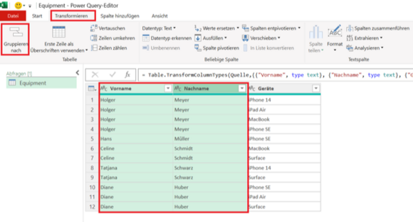 EXCEL: Listeneinträge in Zelle einfügen (Power Query)