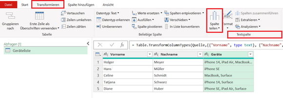 Excel: Inhalte einer Zelle auf Zeilen aufteilen