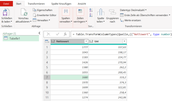 Power Query: Zwei Spalten addieren Power Query: Zwei Spalten addieren