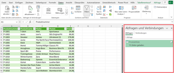 Excel: Power-Query-Abfrage automatisch aktualisieren