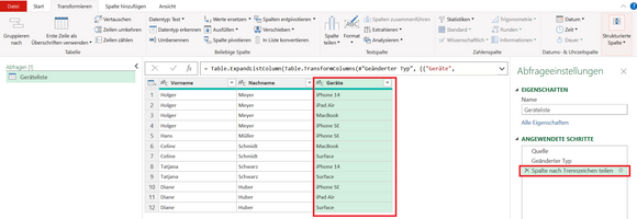 Excel: Inhalte einer Zelle auf Zeilen aufteilen