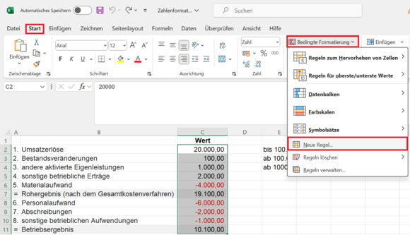 EXCEL: Zahlenformat definieren – abhängig vom Zahlenbetrag