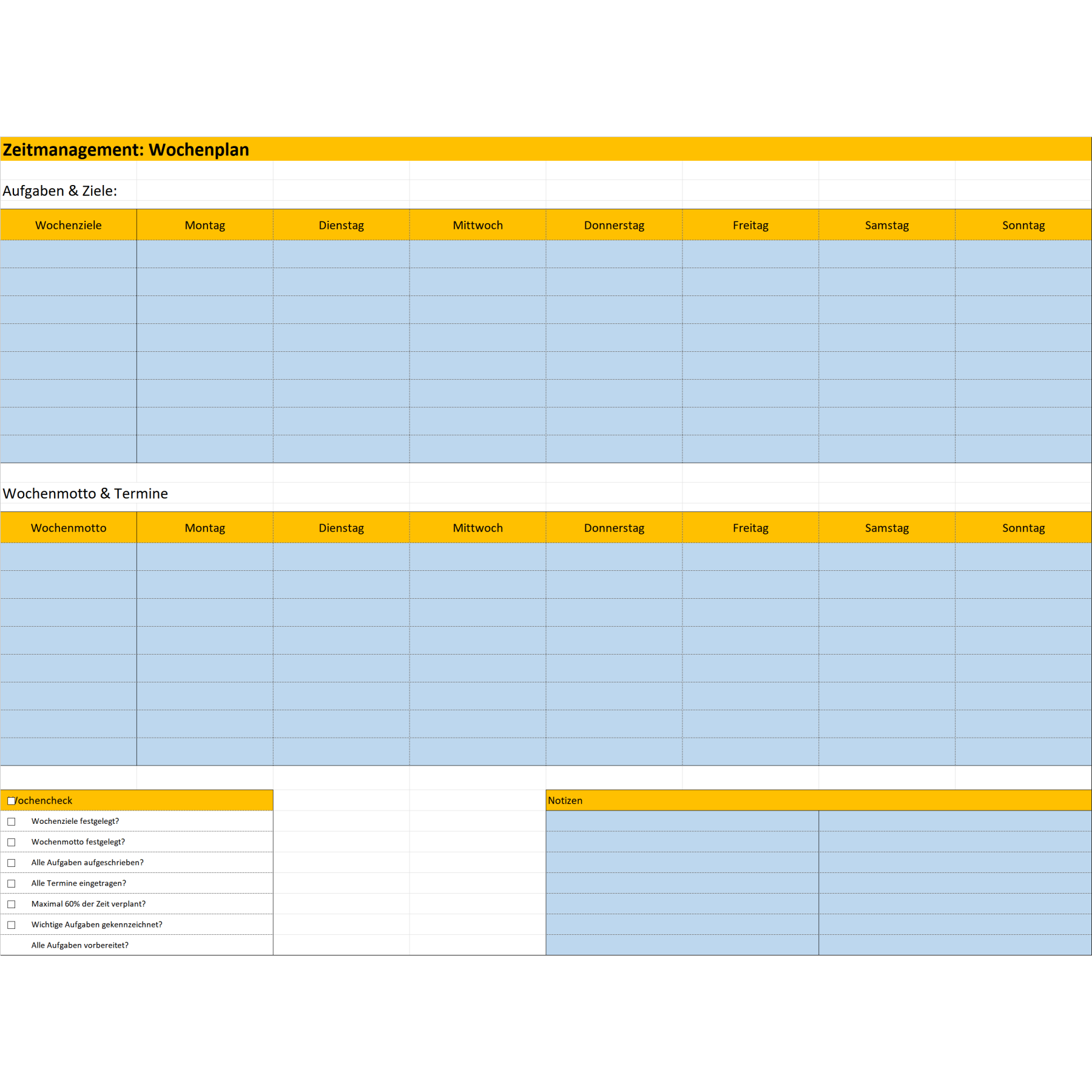 Zeitmanagement – Anleitung mit Vorlagen