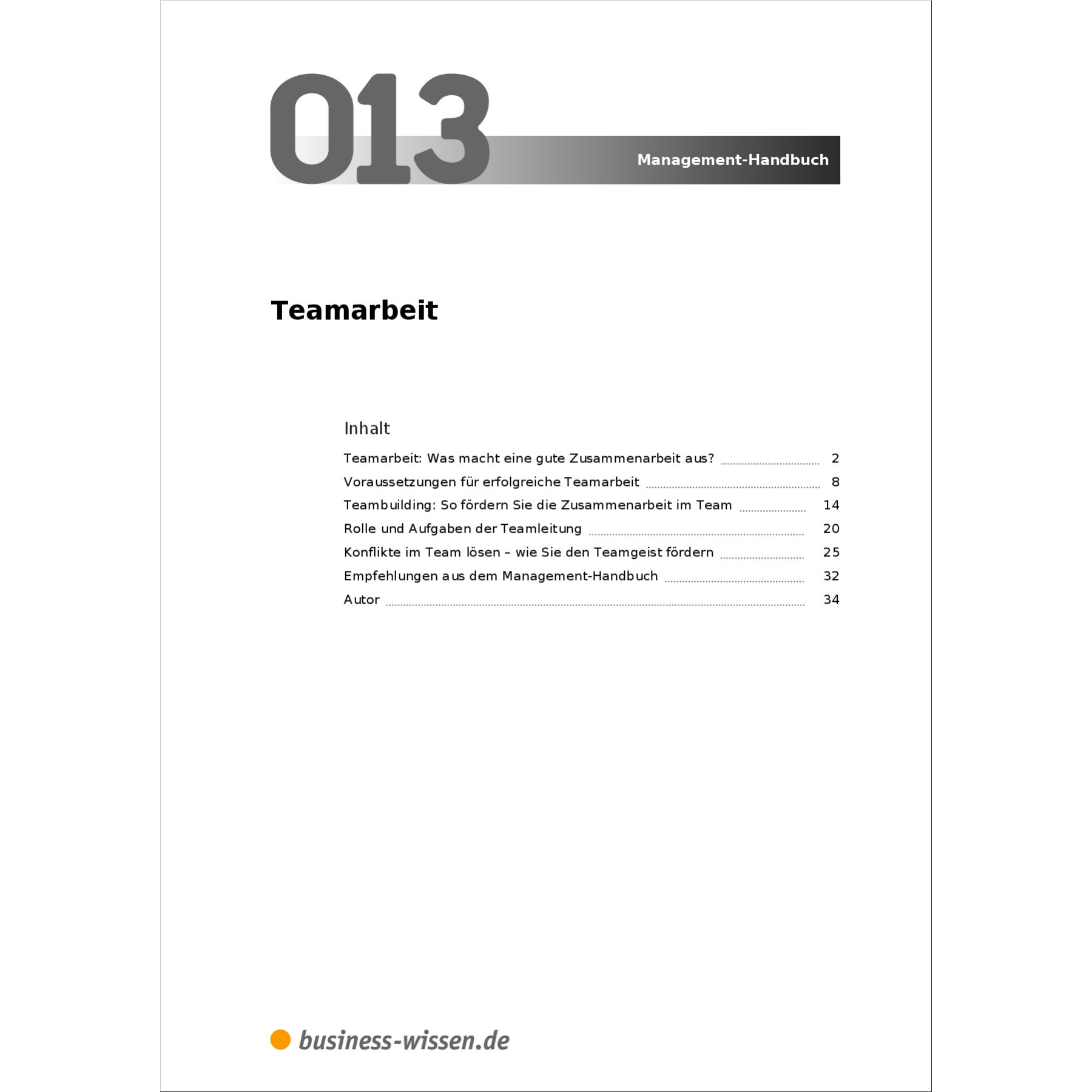 Teamarbeit – Anleitung mit Vorlagen