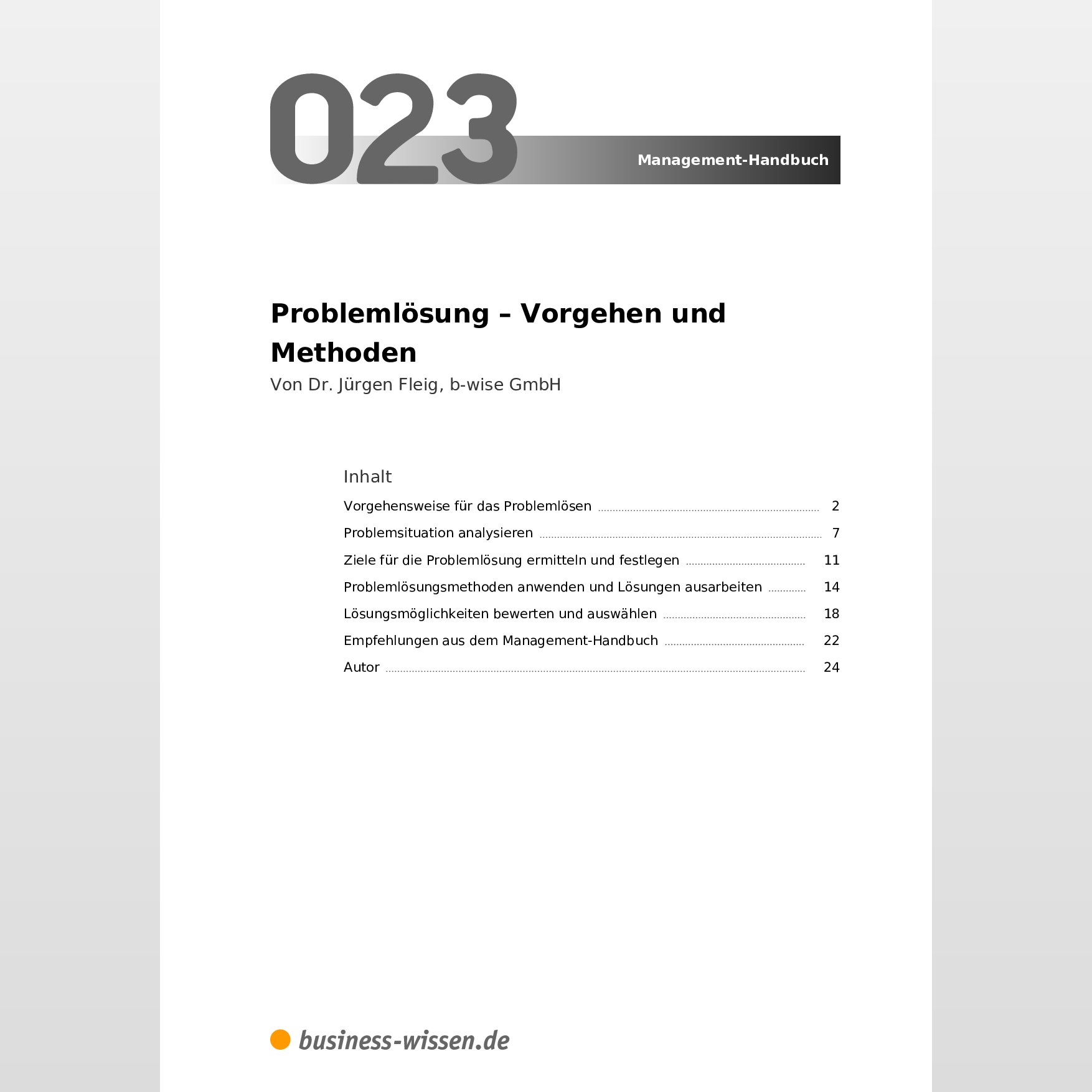 Problemlösung – Vorgehen und Methoden – Anleitung mit Vorlagen