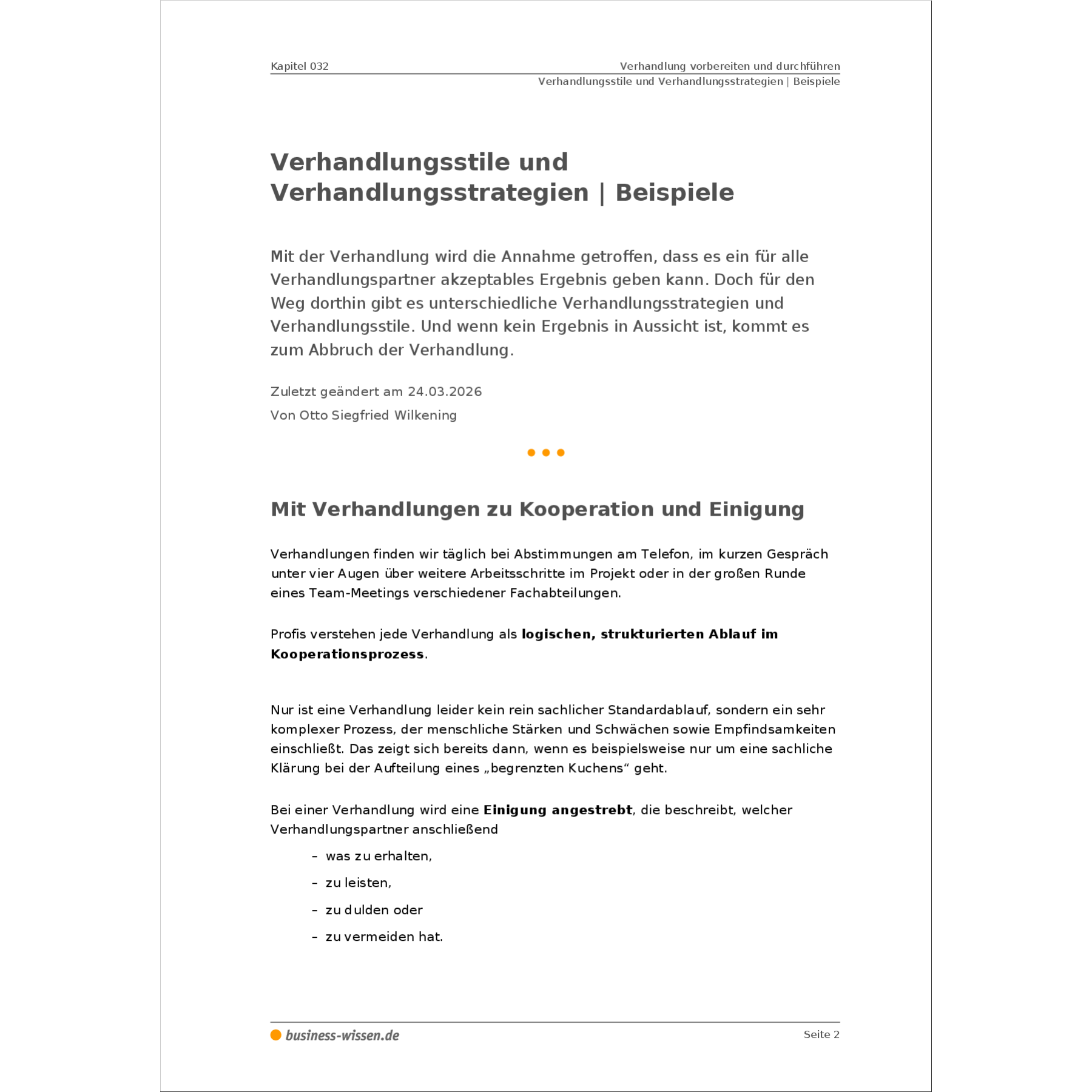 Verhandlung vorbereiten und durchführen – Anleitung mit Vorlagen