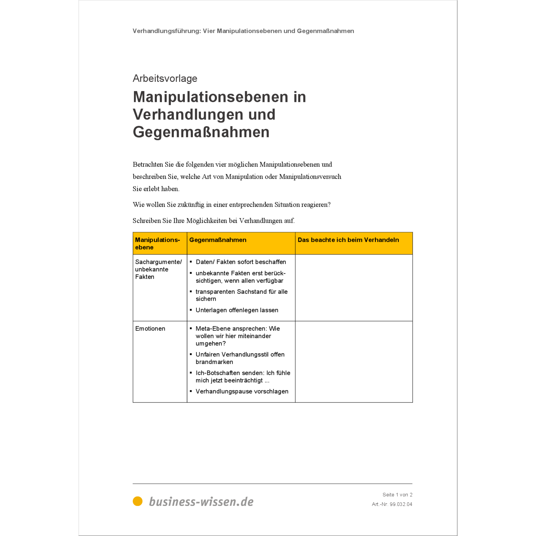 Verhandlung vorbereiten und durchführen – Anleitung mit Vorlagen