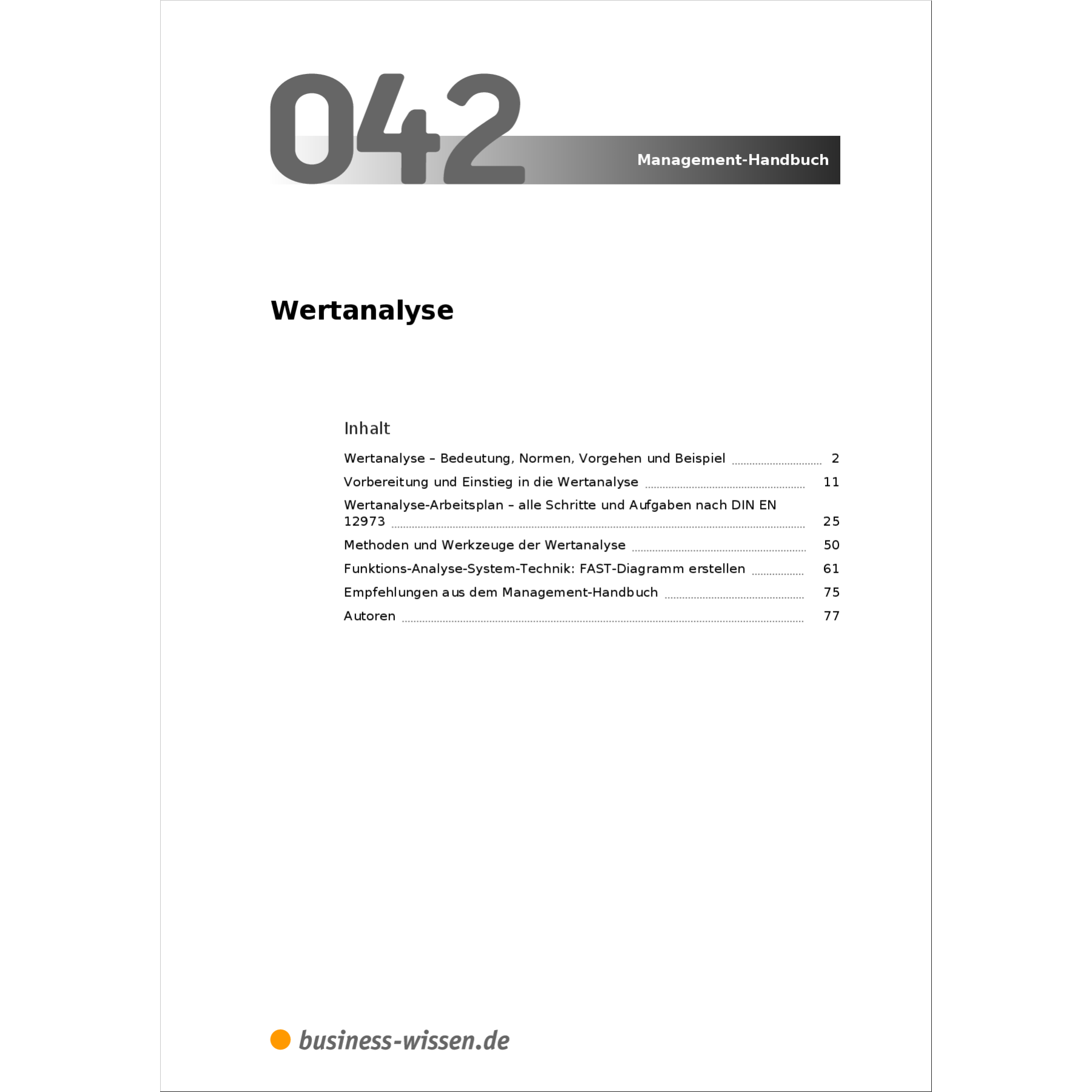 Wertanalyse – Anleitung mit Vorlagen