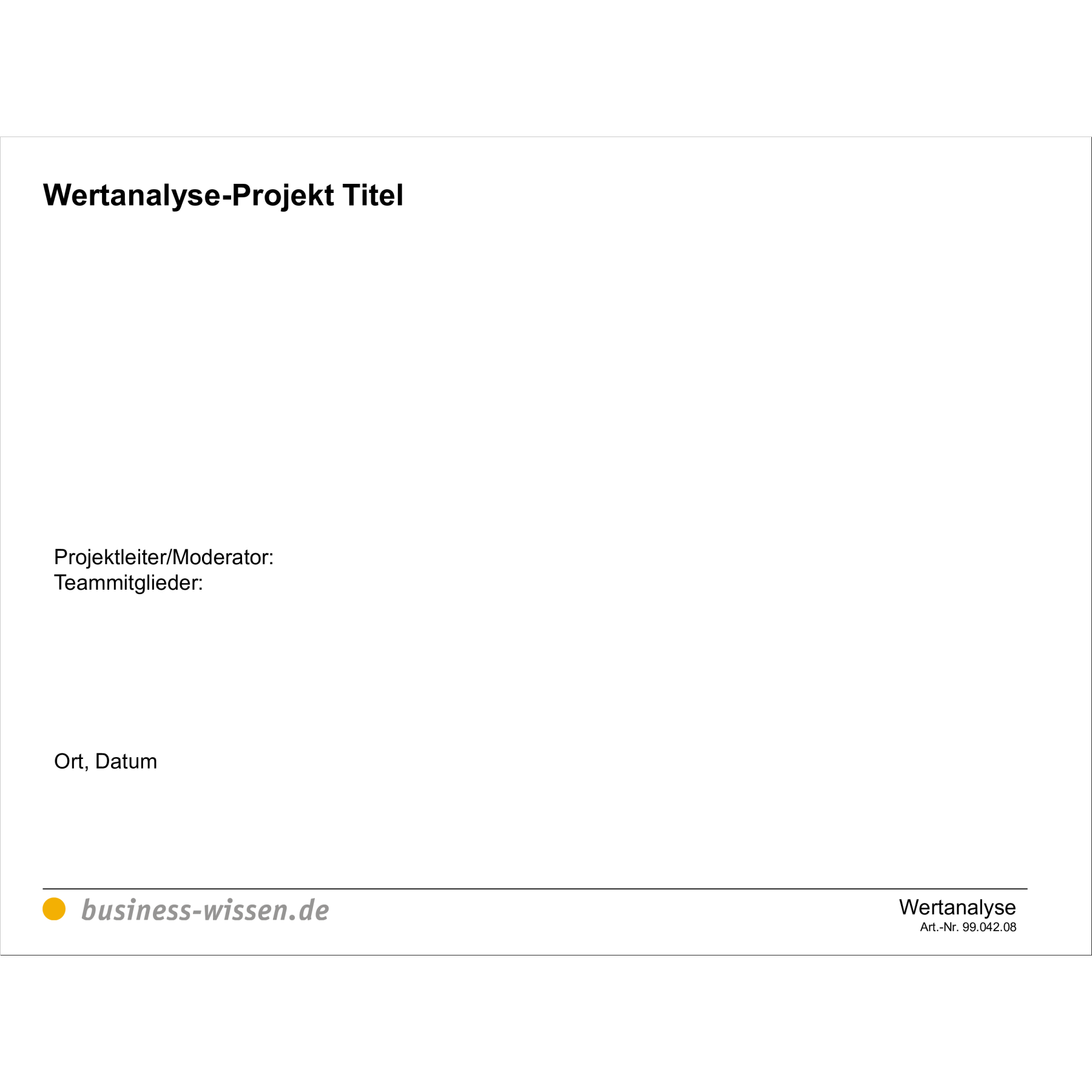 Wertanalyse – Anleitung mit Vorlagen