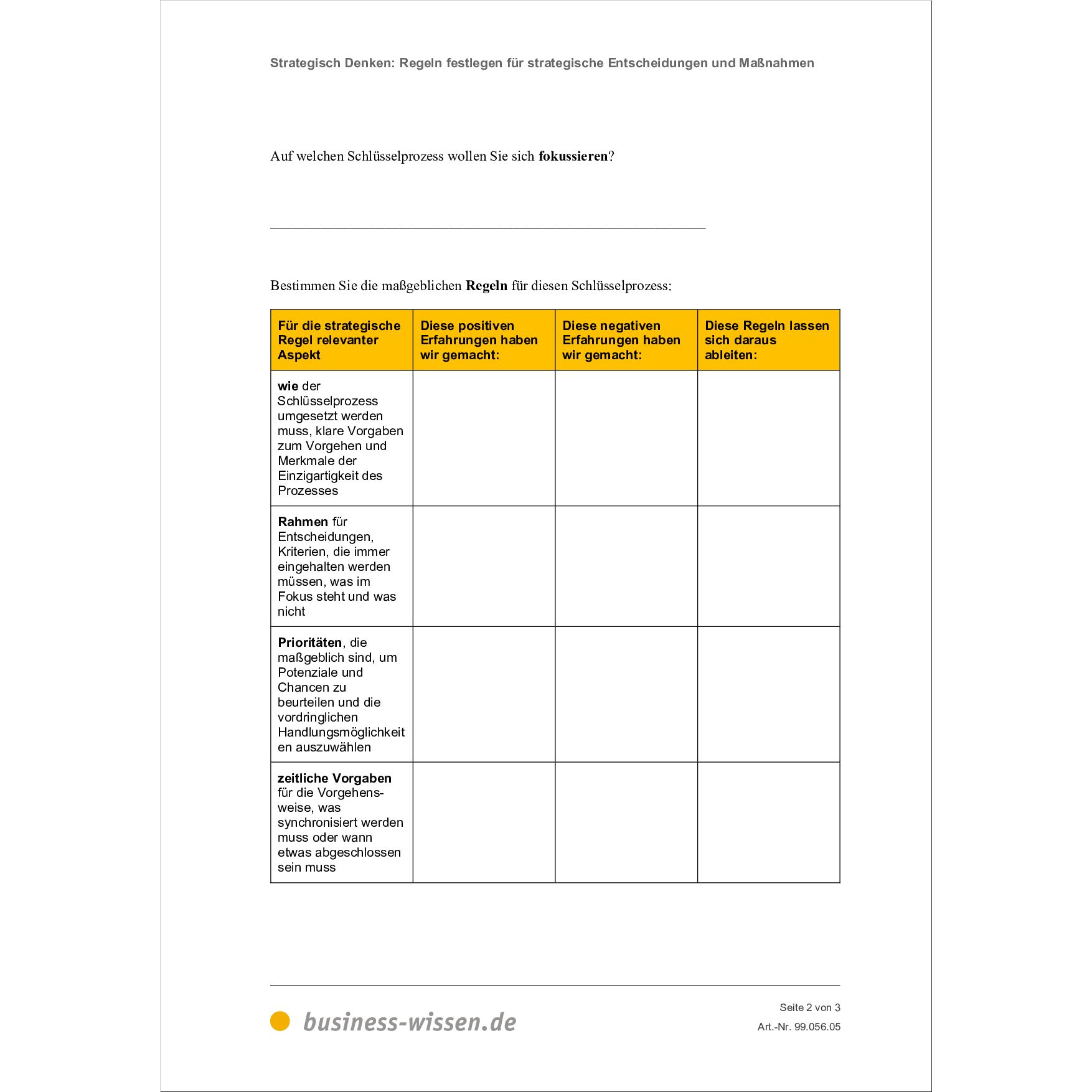 Strategisch denken – Anleitung mit Vorlagen