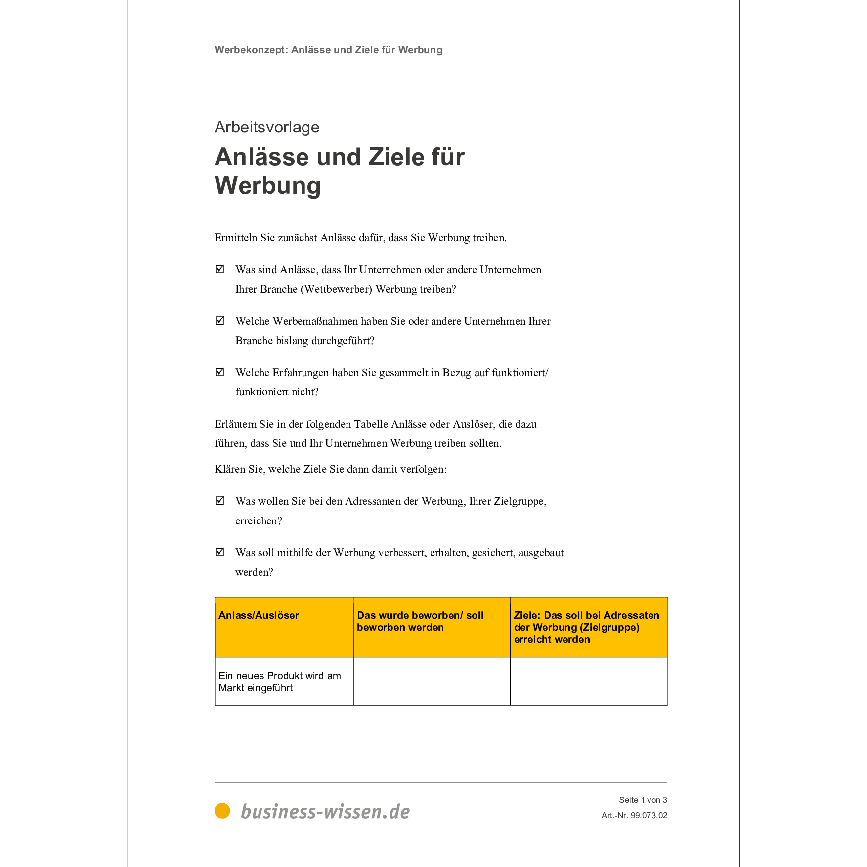 Werbekonzept erstellen – Anleitung mit Vorlagen