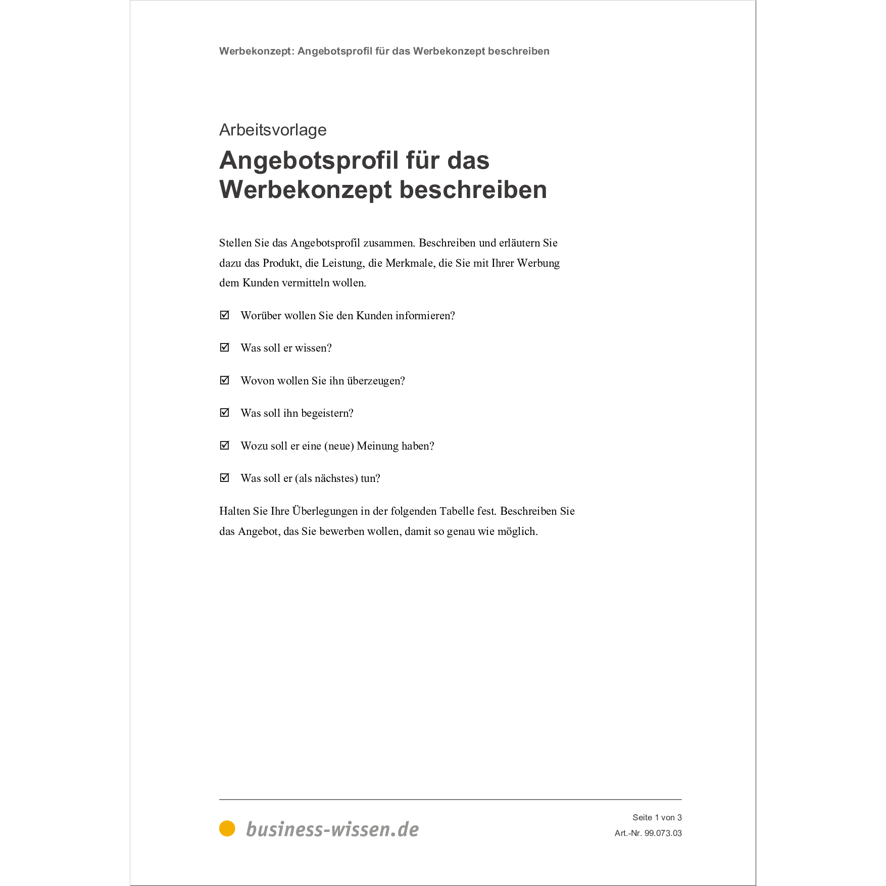 Werbekonzept erstellen – Anleitung mit Vorlagen