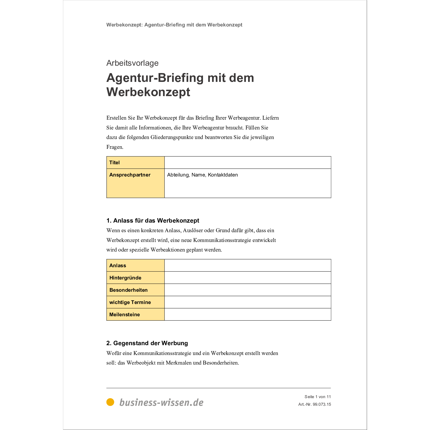 Werbekonzept erstellen – Anleitung mit Vorlagen