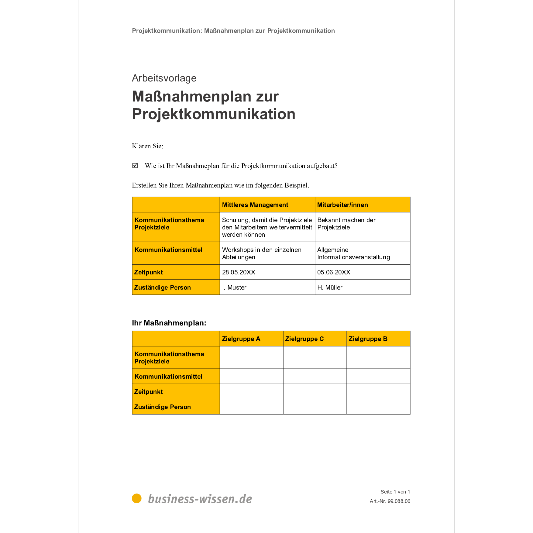 Projektkommunikation planen – Anleitung mit Vorlagen