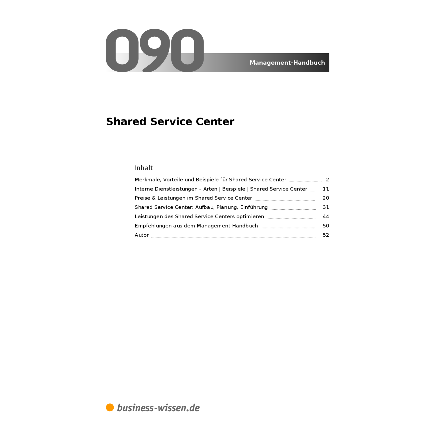 Shared Service Center – Anleitung mit Vorlagen