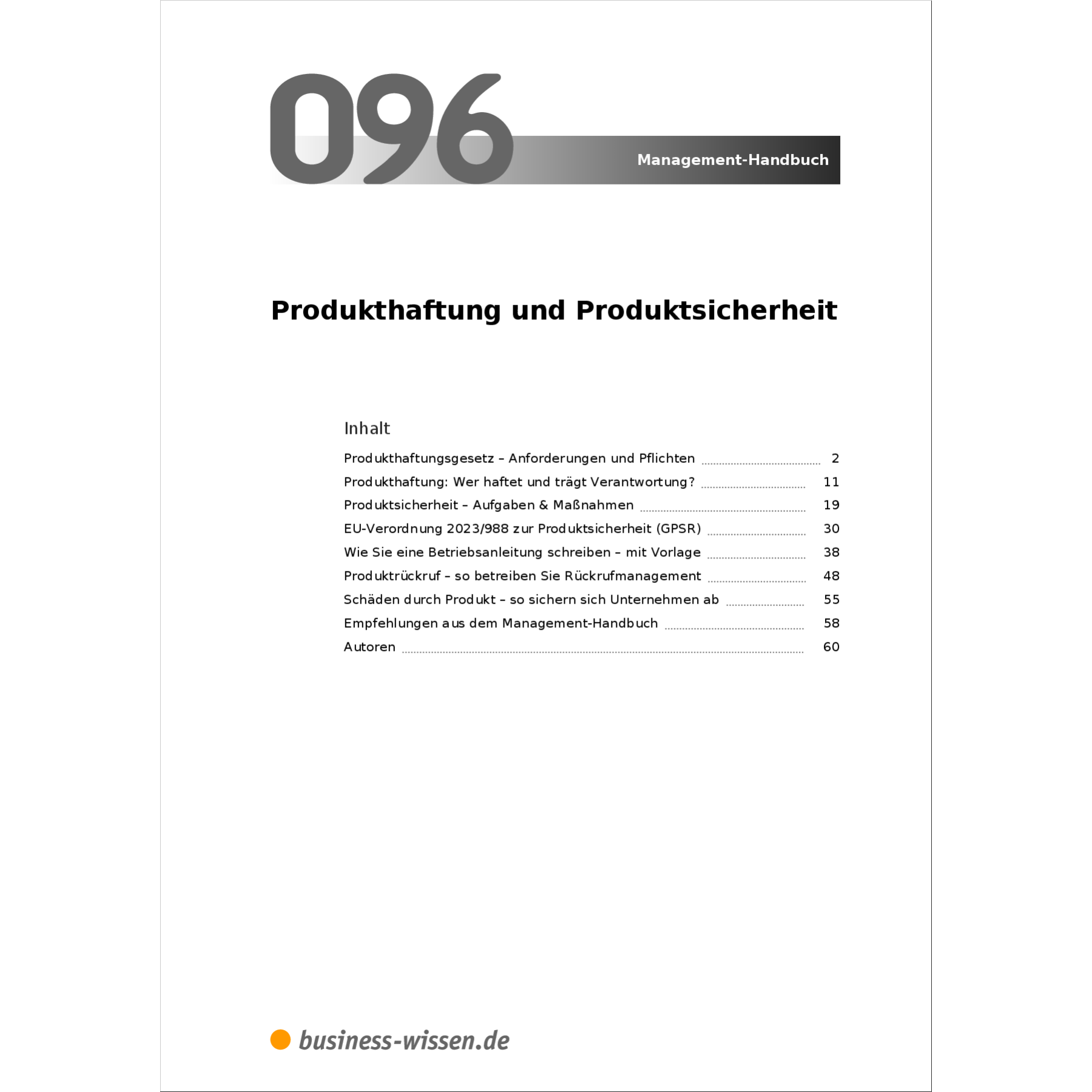 Produkthaftung und Produktsicherheit – Anleitung mit Vorlagen