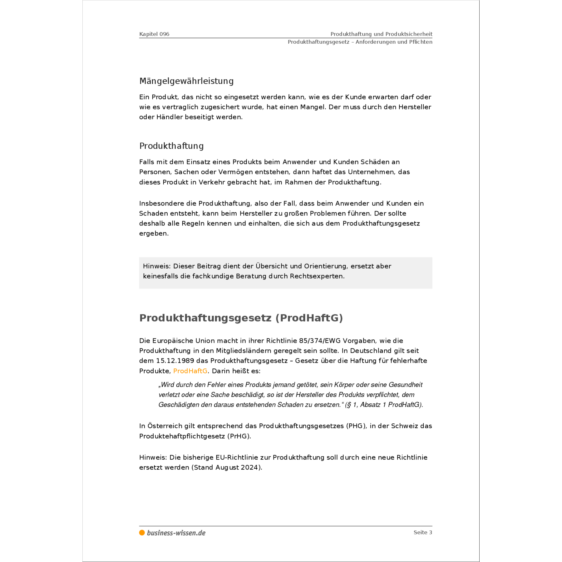Produkthaftung und Produktsicherheit – Anleitung mit Vorlagen