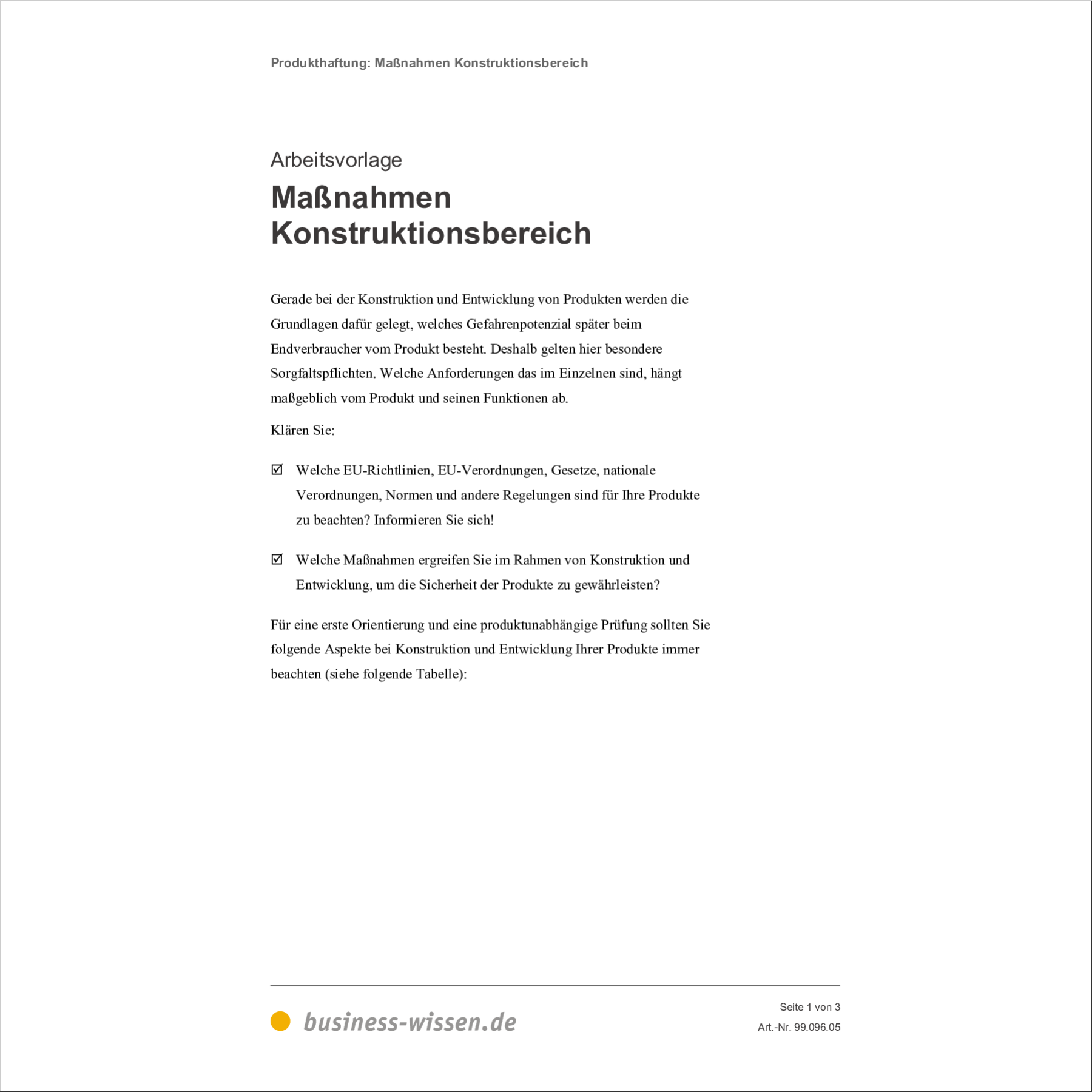 Produkthaftung und Produktsicherheit – Anleitung mit Vorlagen