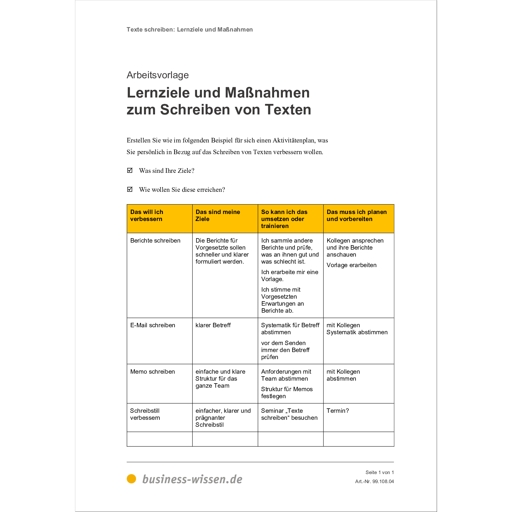 Texte schreiben – Anleitung mit Vorlagen