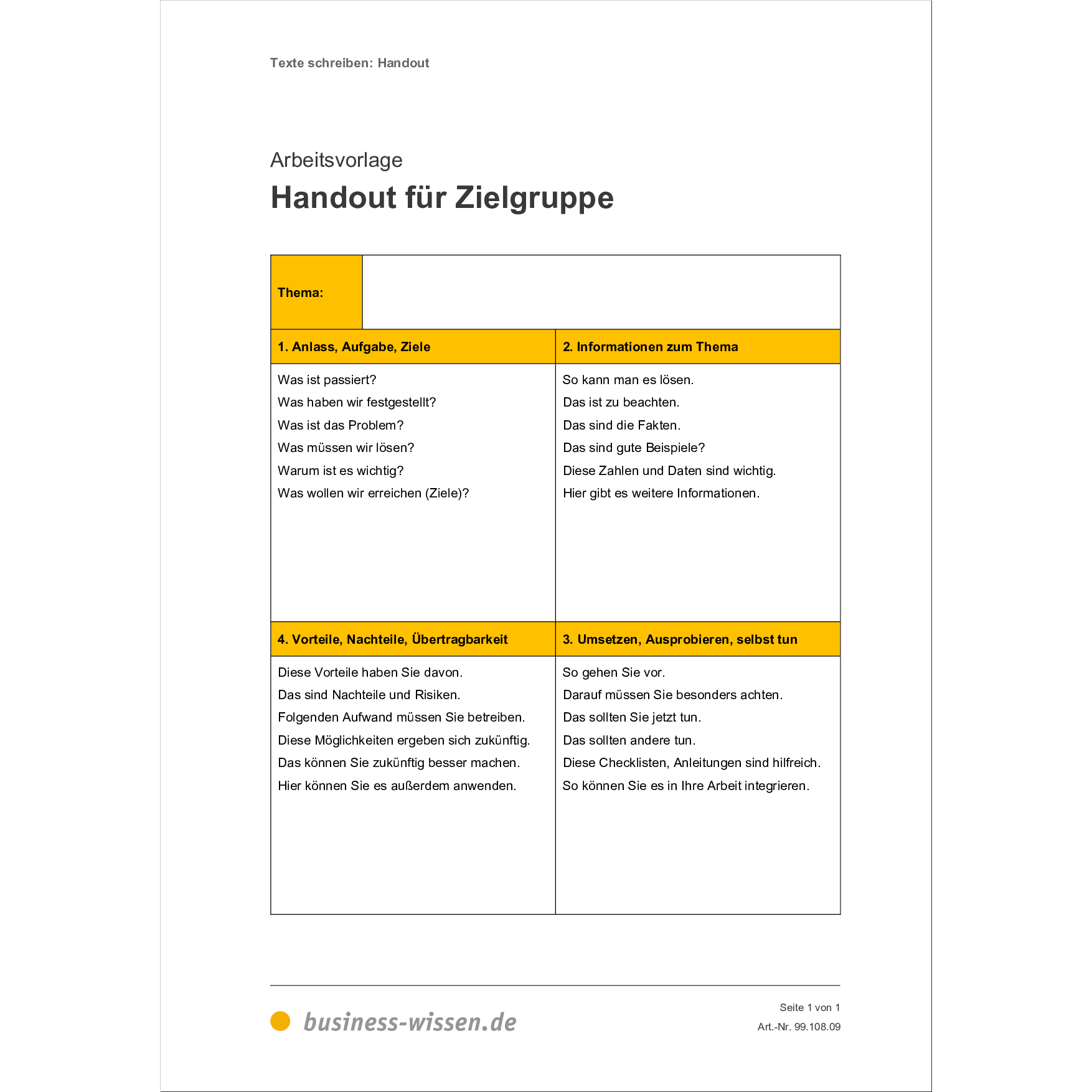 Handout erstellen – Anleitung mit Vorlagen