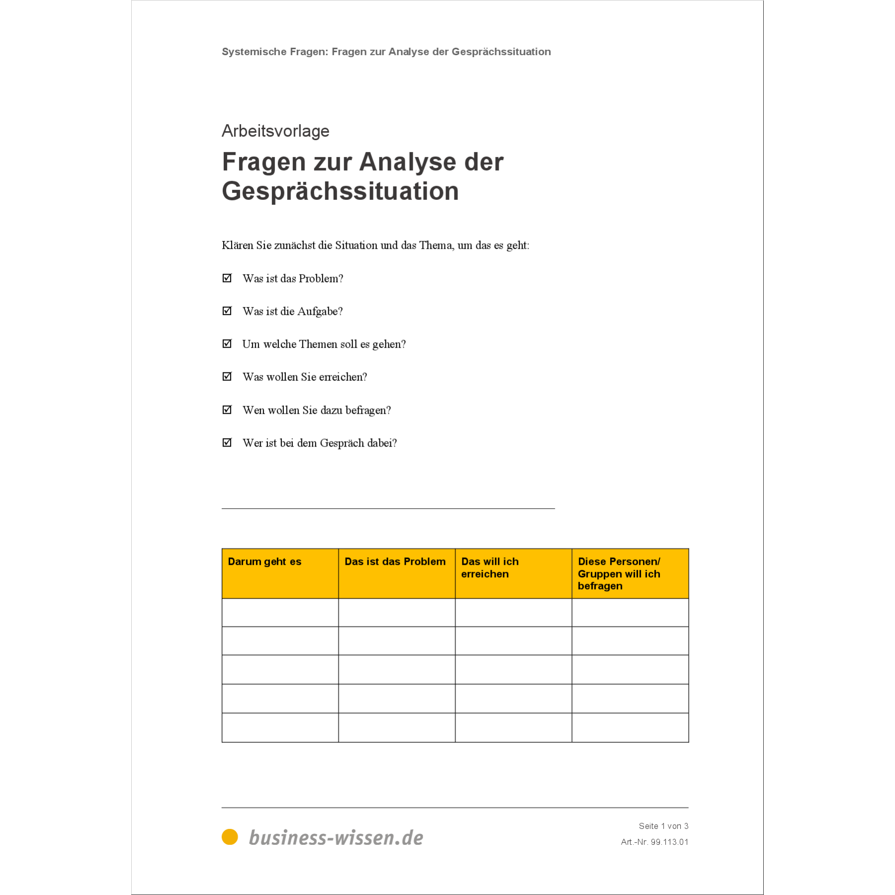 Systemisches Fragen – Anleitung mit Vorlagen
