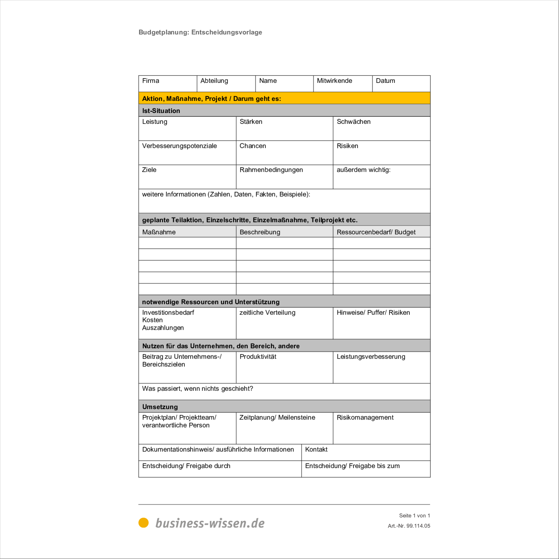 Budgetplanung – Anleitung mit Vorlagen