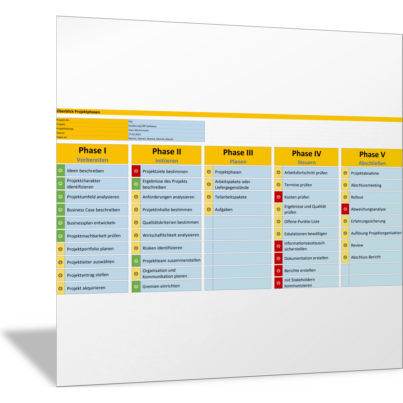 Projektphasen im Überblick – Vorlage