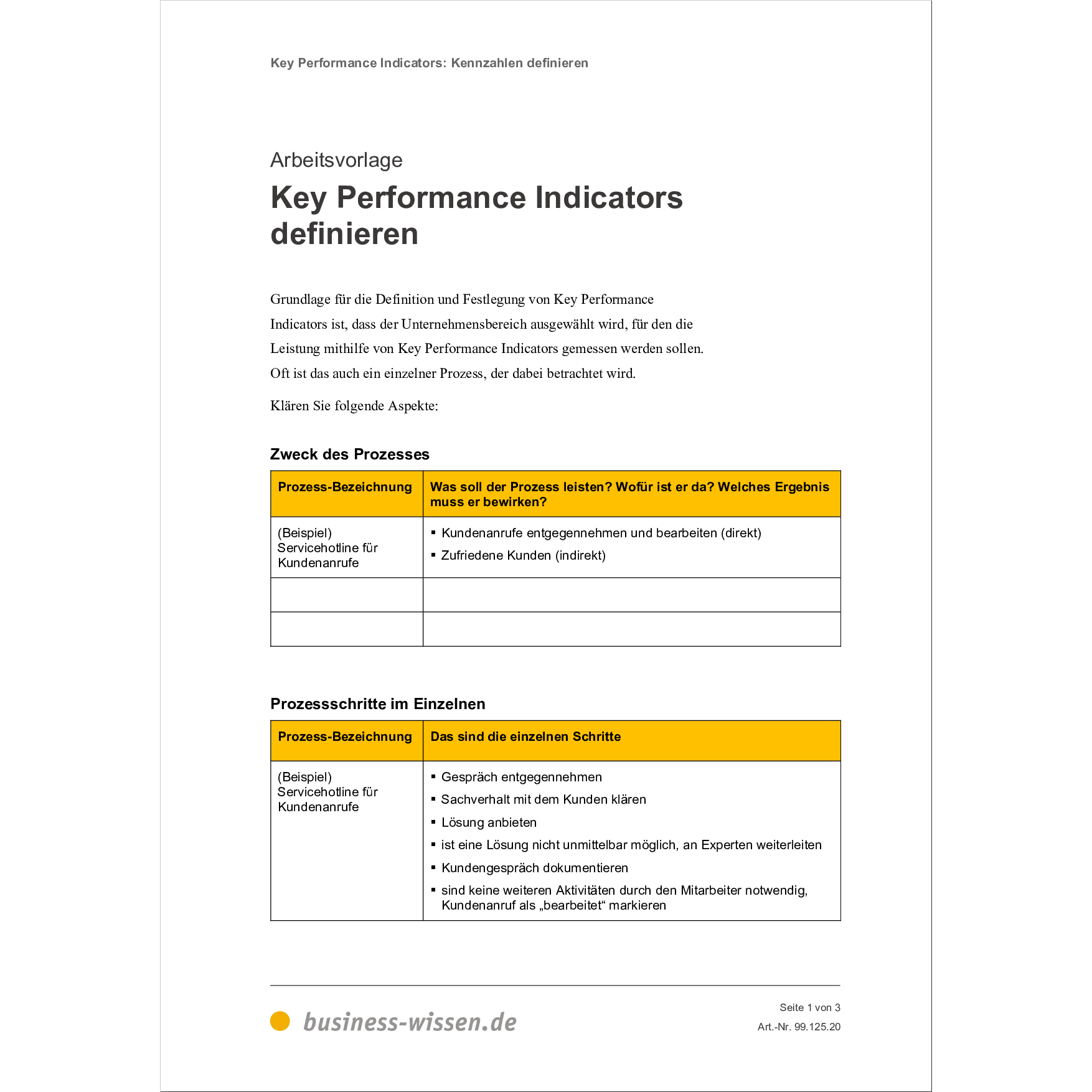 Key Performance Indicators (KPI) – Anleitung mit Vorlagen