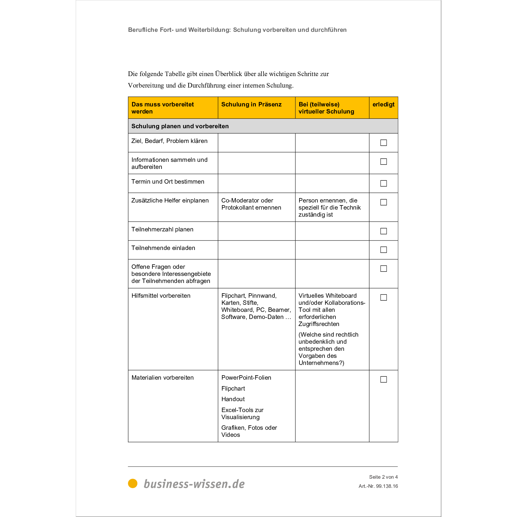 Berufliche Fortbildung und Weiterbildung – Anleitung mit Vorlagen