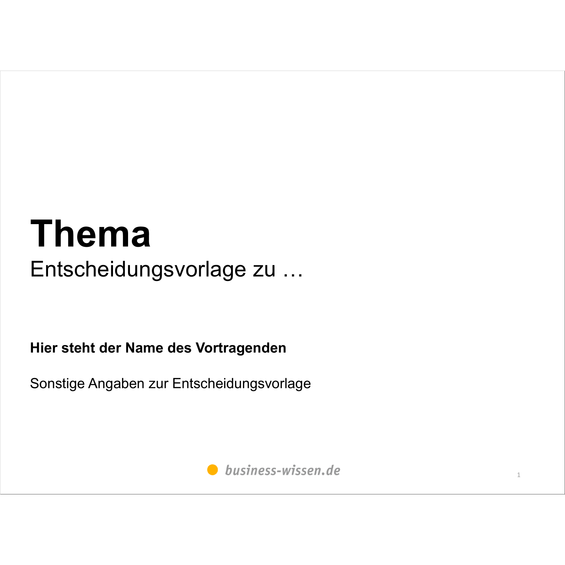 Entscheidungsvorlage erstellen – Anleitung mit Vorlagen