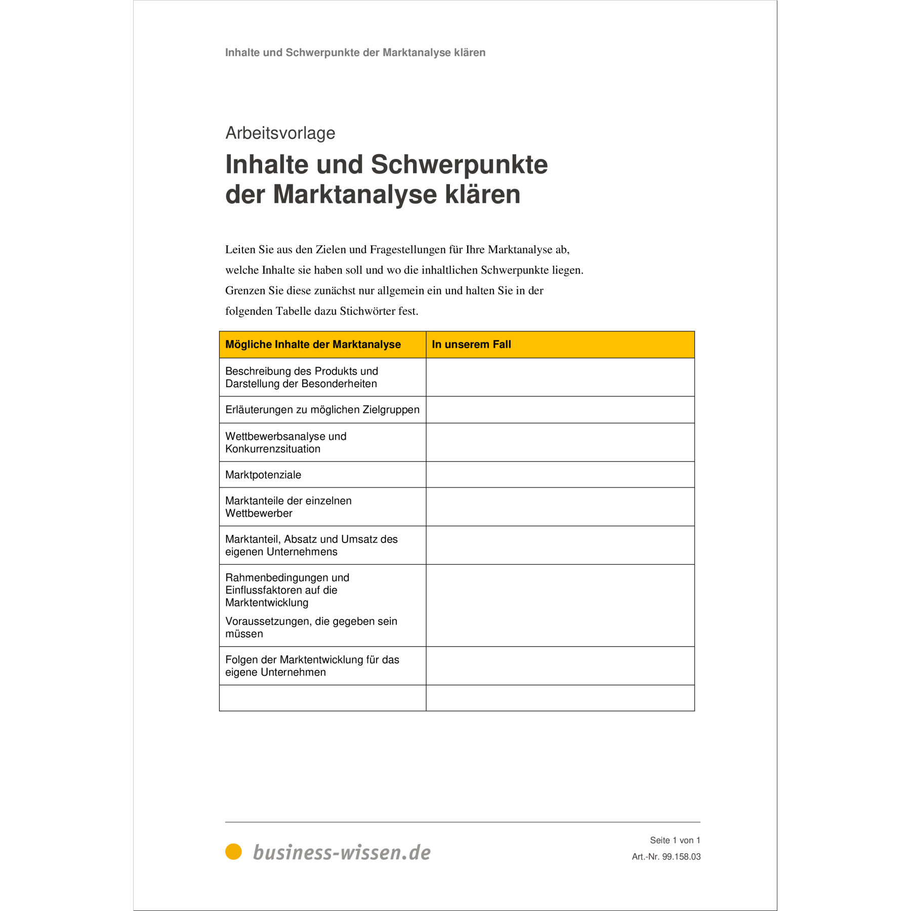 Marktanalyse erstellen – Anleitung mit Vorlagen