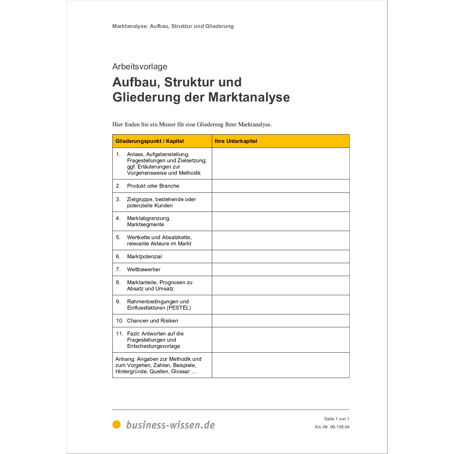 Marktanalyse erstellen – Anleitung mit Vorlagen