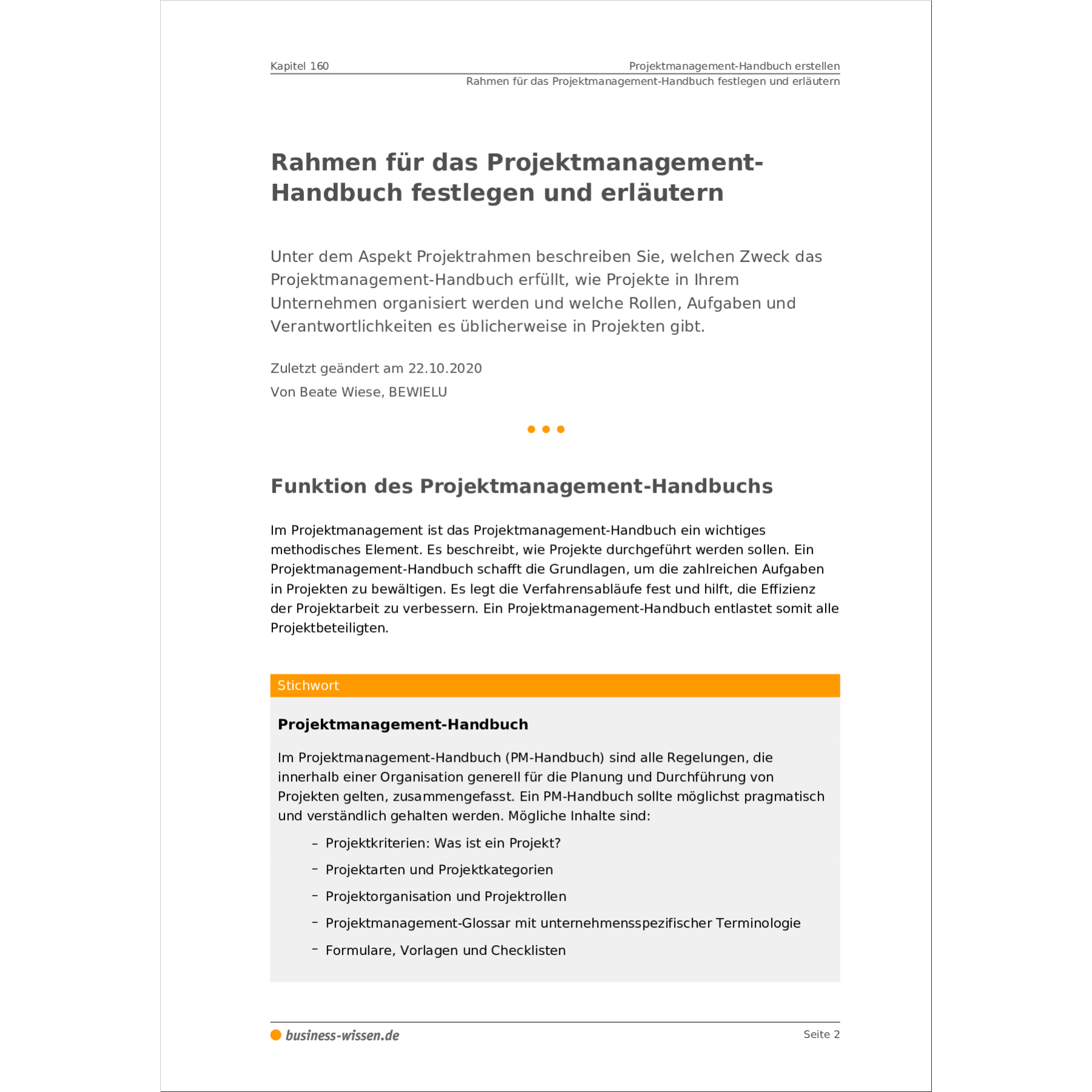 Projektmanagement-Handbuch erstellen – Anleitung mit Vorlagen