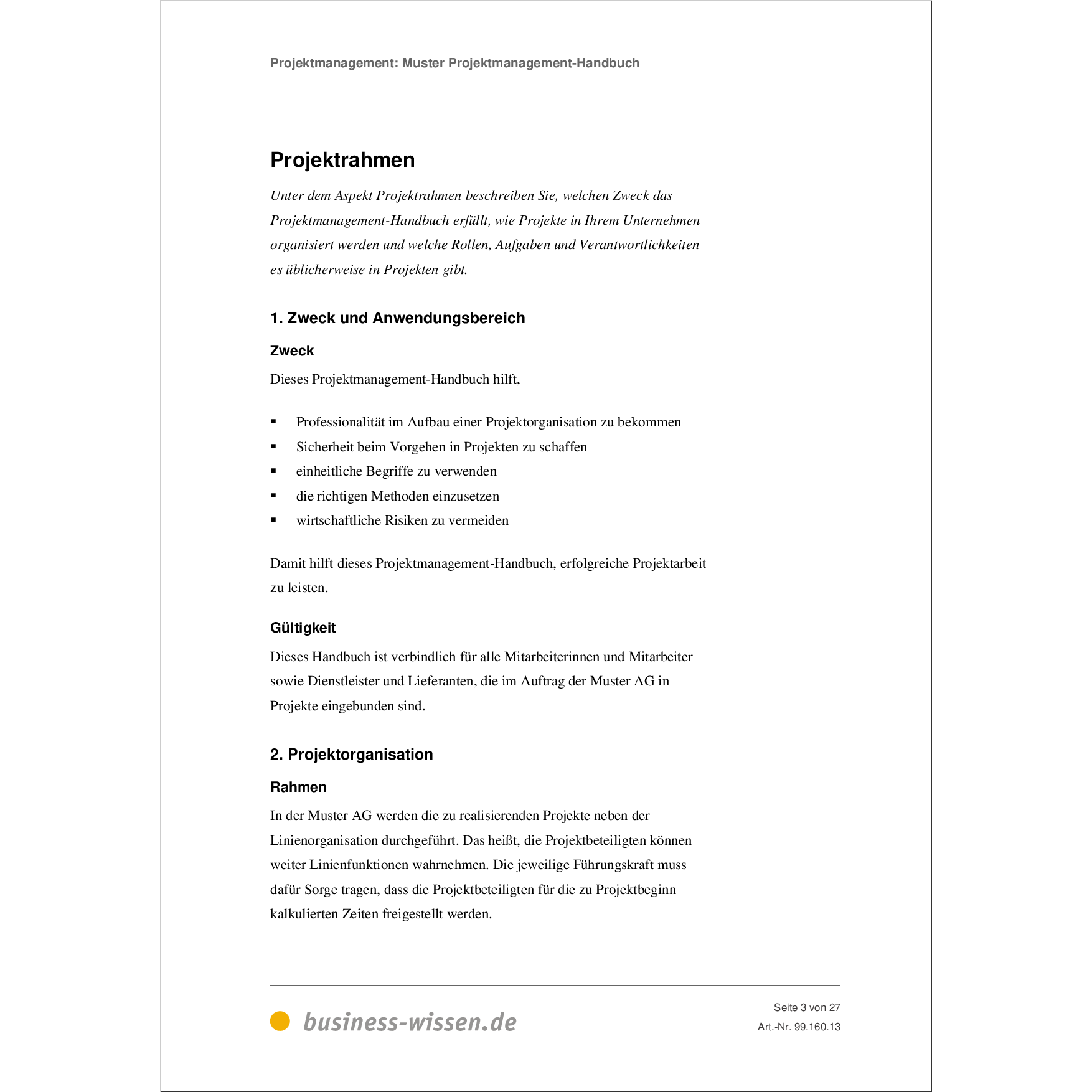 Muster Projektmanagement-Handbuch – E-Book