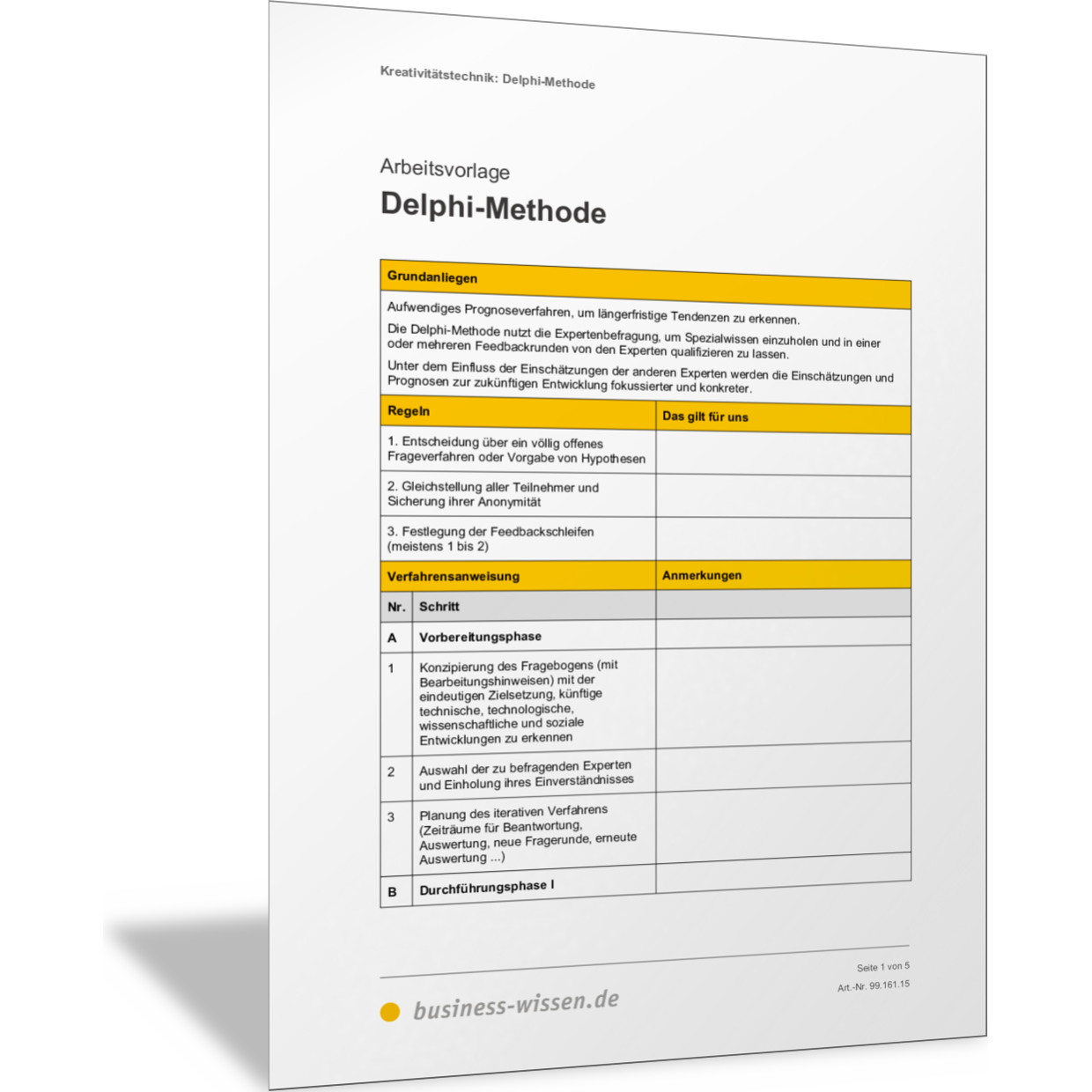 Delphi-Methode – Vorlage