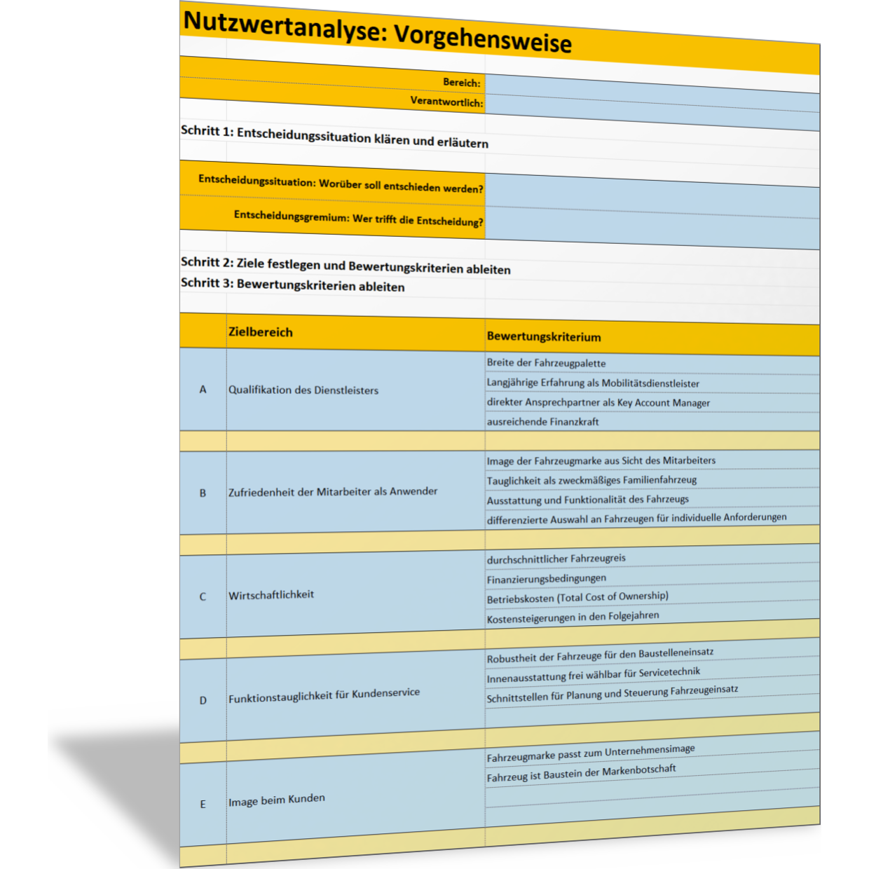 Nutzwertanalyse: Vorgehensweise und Berechnung der Nutzwerte – Excel ...