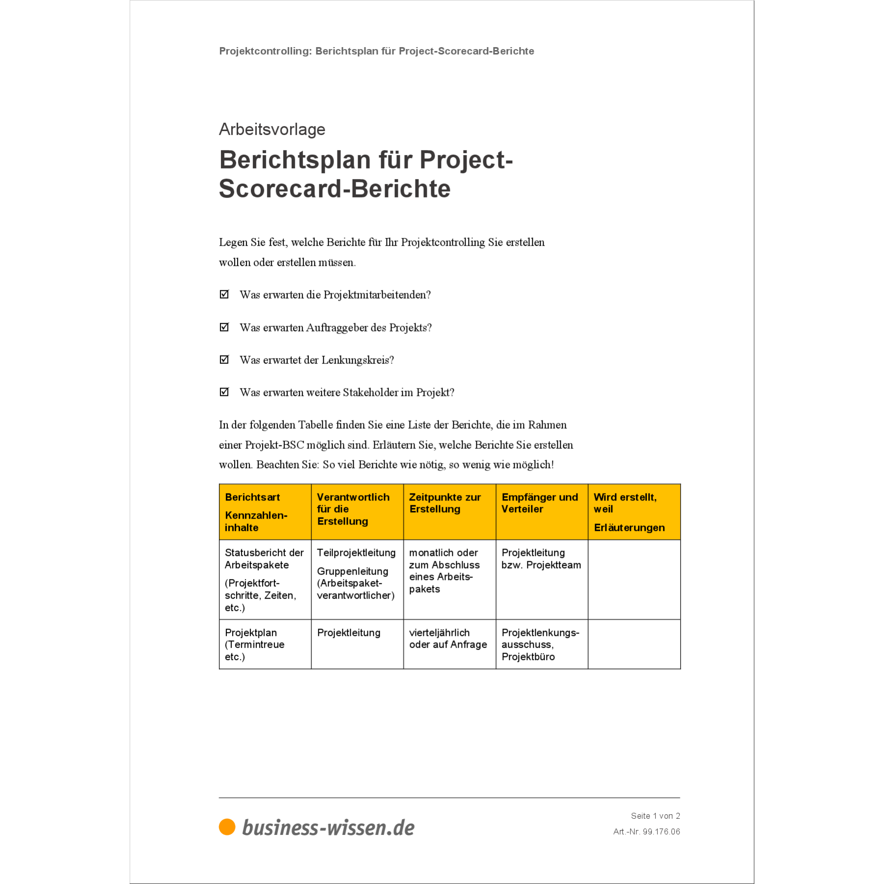 Projektcontrolling mit Kennzahlen – Anleitung mit Vorlagen