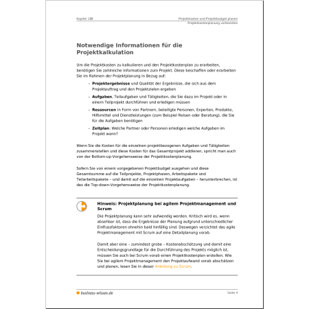 Projektkosten und Projektbudget planen – Anleitung mit Vorlagen