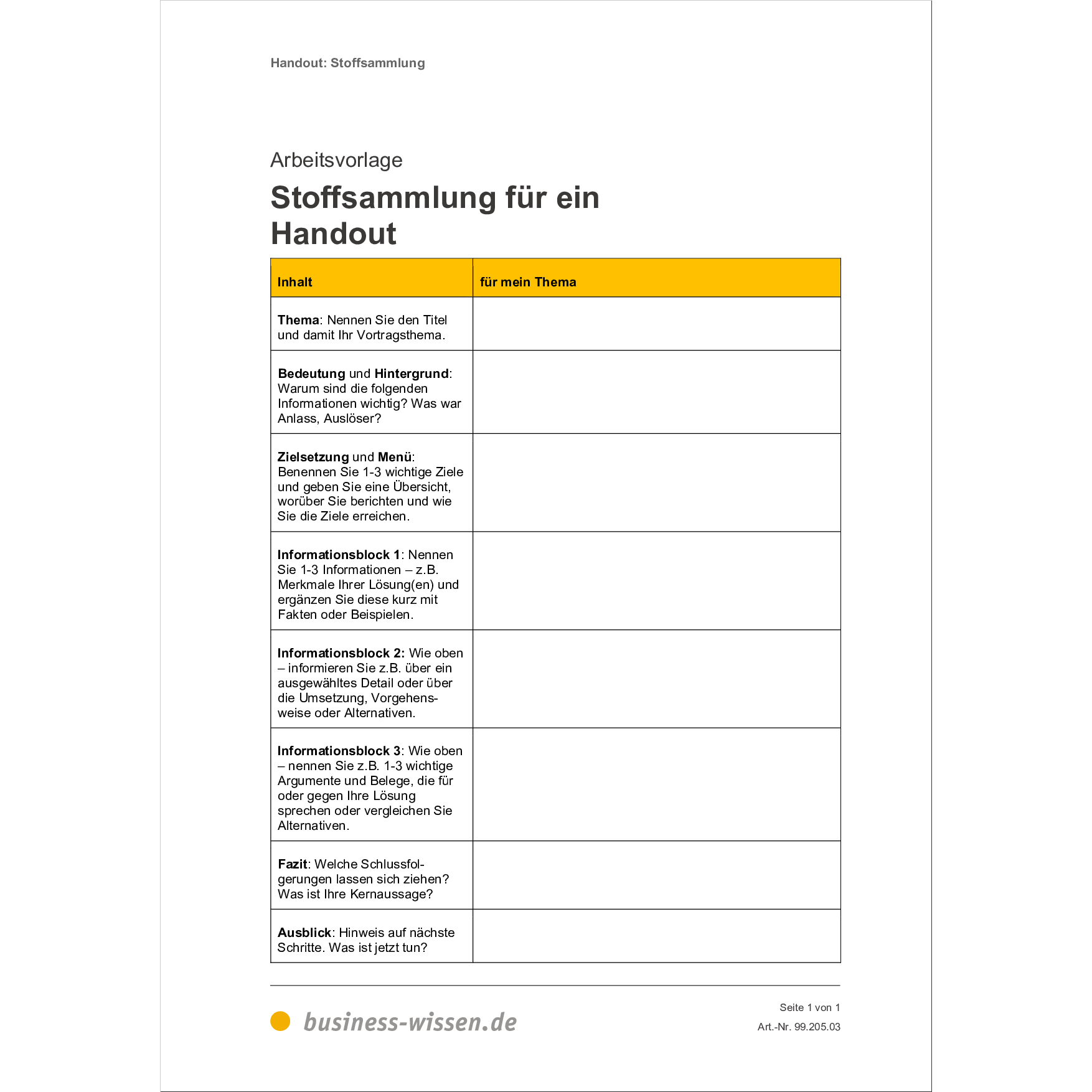 Handout erstellen – Anleitung mit Vorlagen