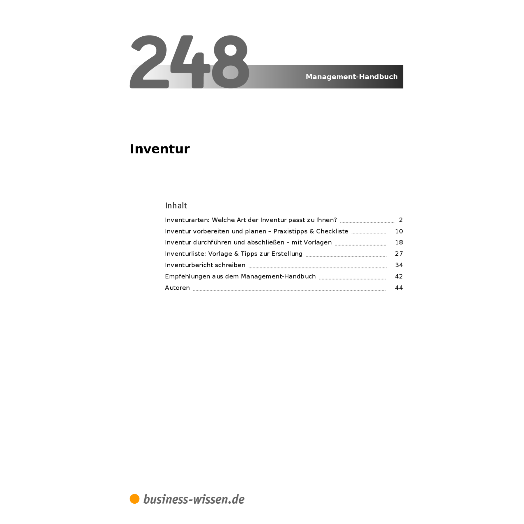 Inventur – Anleitung mit Vorlagen