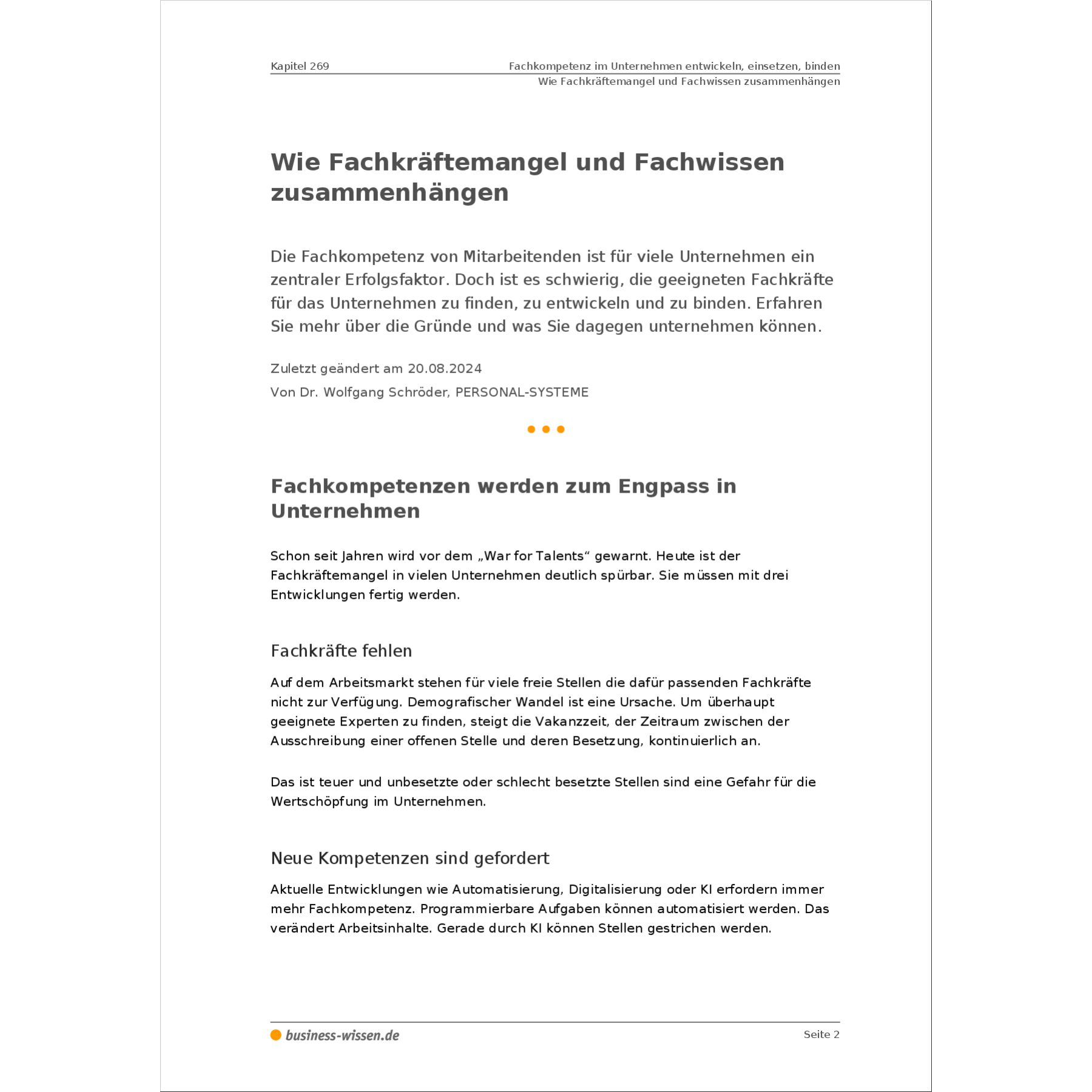 Fachkompetenz im Unternehmen entwickeln, einsetzen, binden – Anleitung ...