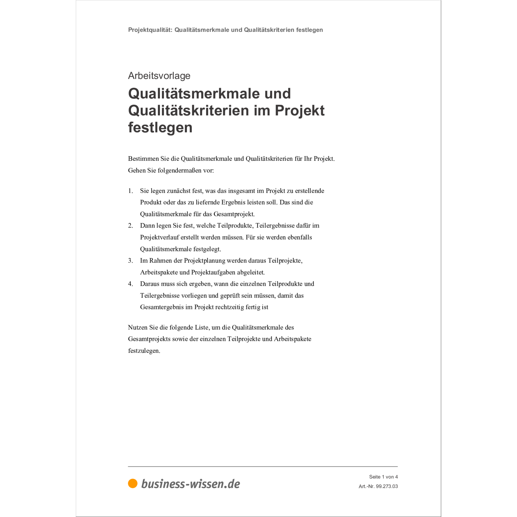 Projektqualität sicherstellen – Anleitung mit Vorlagen