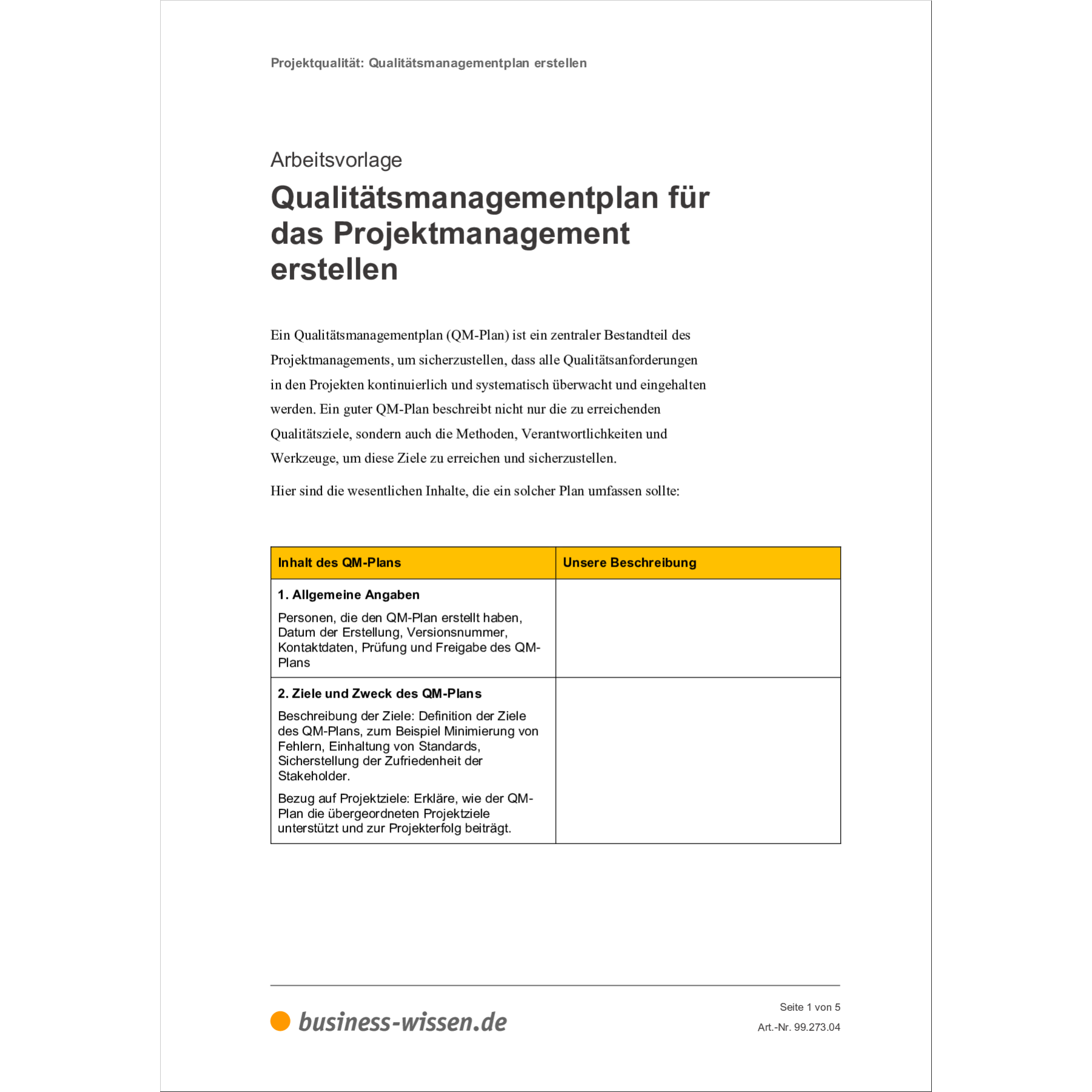 Projektqualität sicherstellen – Anleitung mit Vorlagen