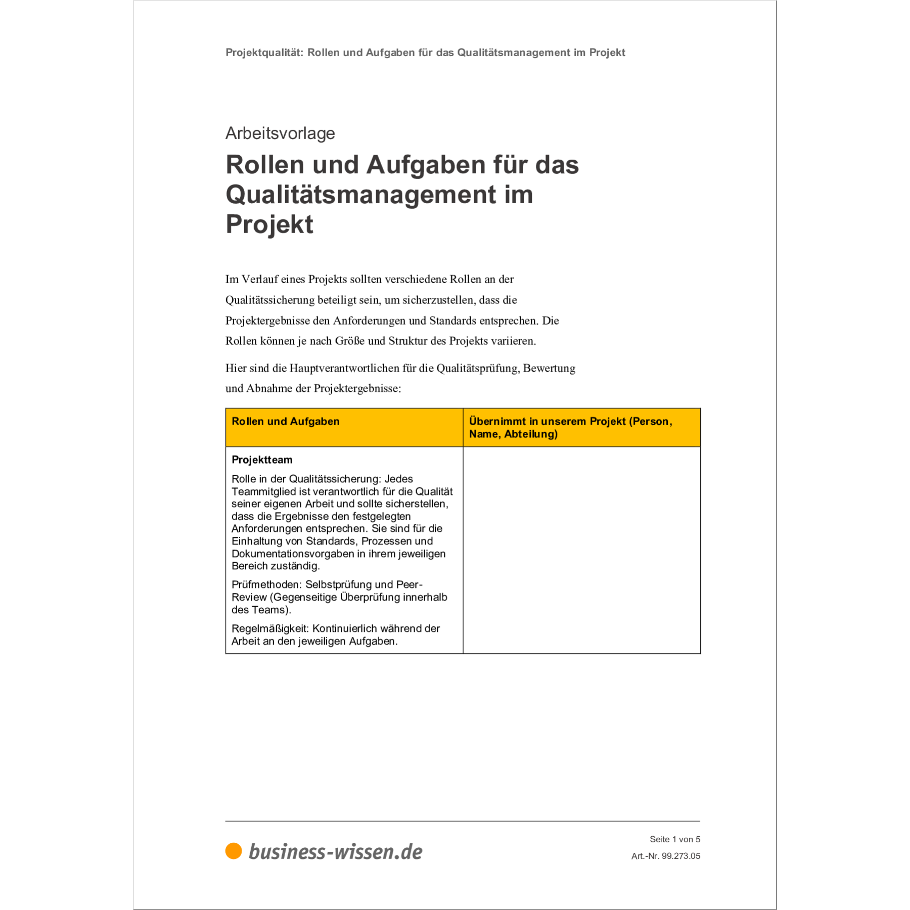 Projektqualität sicherstellen – Anleitung mit Vorlagen