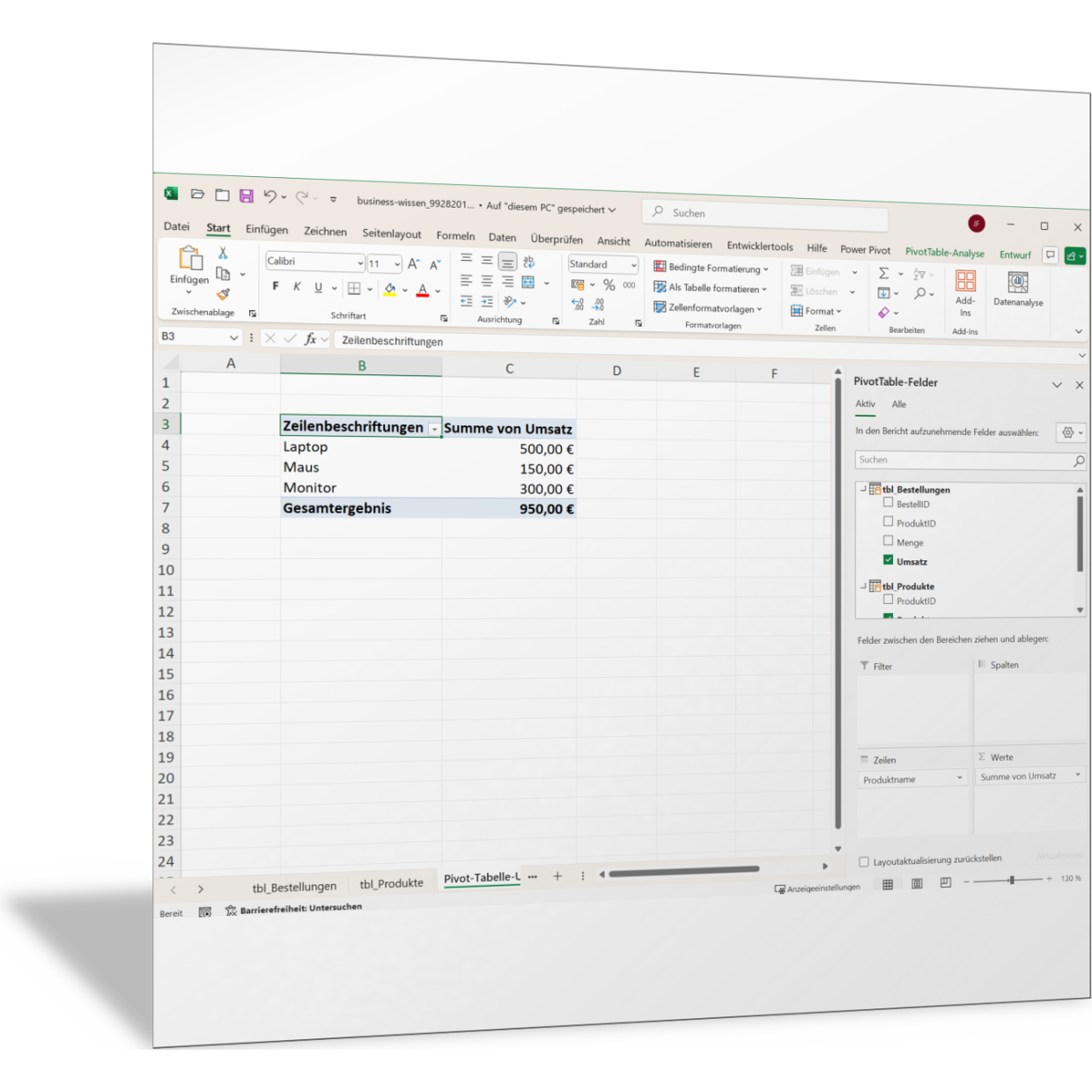 Power-Pivot-Tabellen anlegen – Excel-Vorlage